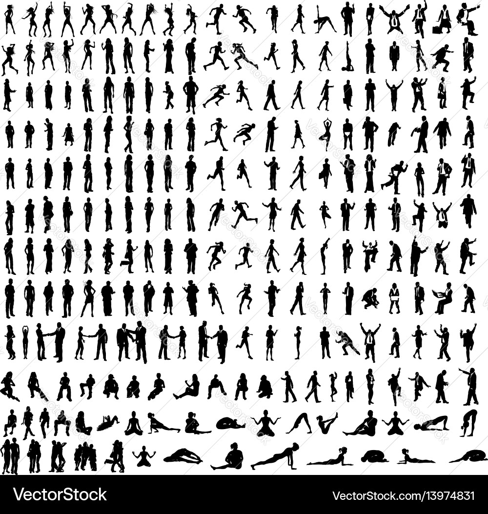 Prople silhouettes Royalty Free Vector Image - VectorStock
