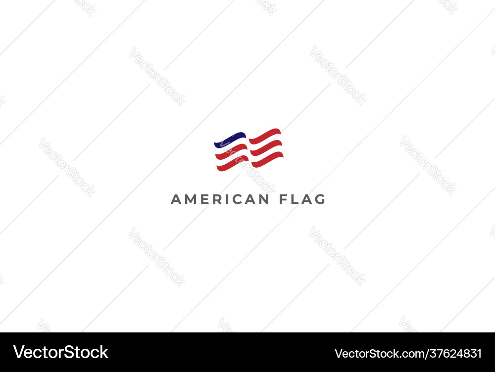 Simple minimalist american us flag logo design Vector Image