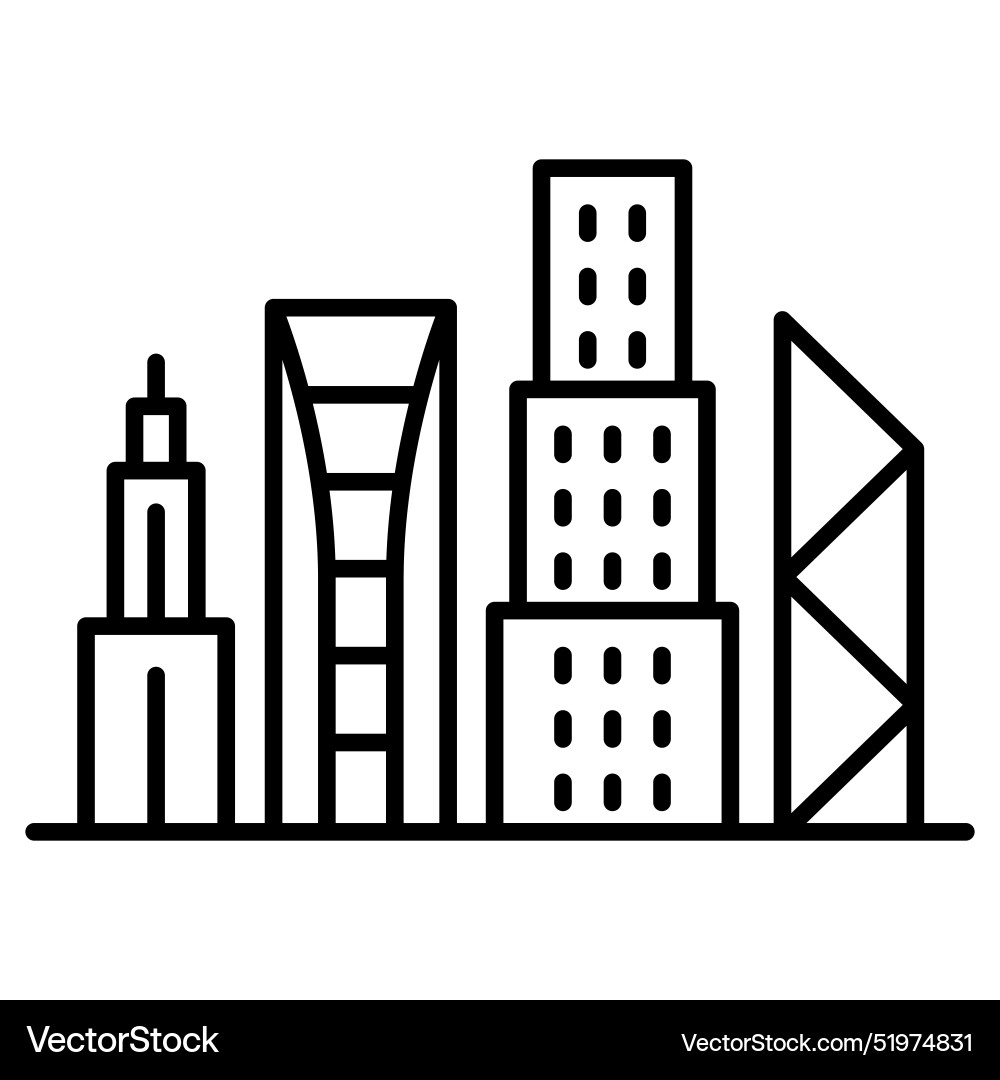 Singapore city icon in thin line style graphic Vector Image