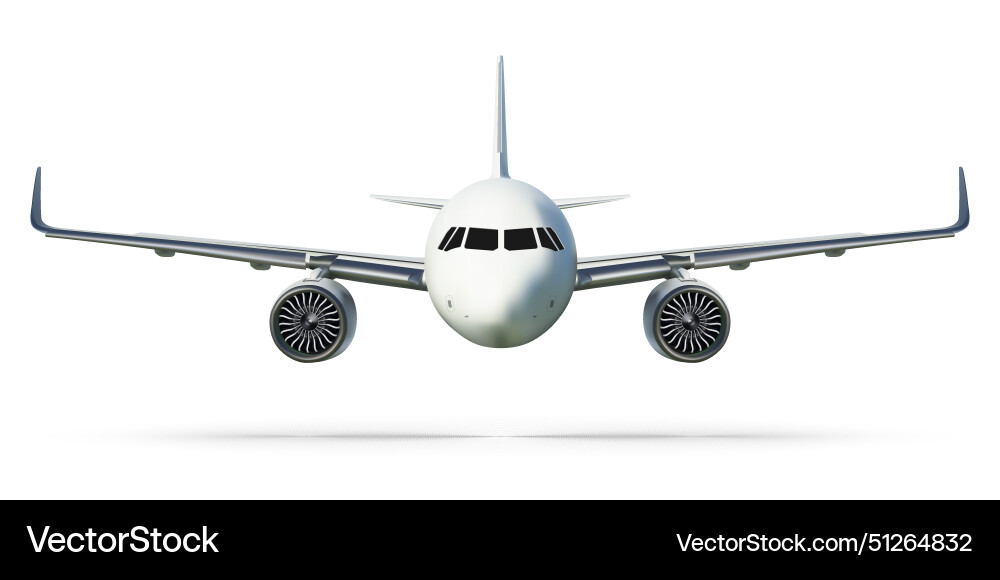 Aircraft or airplane on front view Royalty Free Vector Image