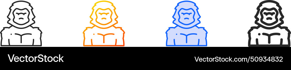 Bigfoot iconthin linear gradient blue stroke Vector Image