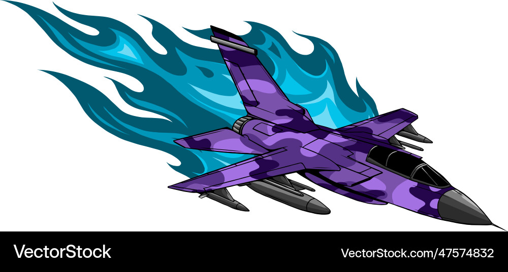Cartoon military jet Royalty Free Vector Image