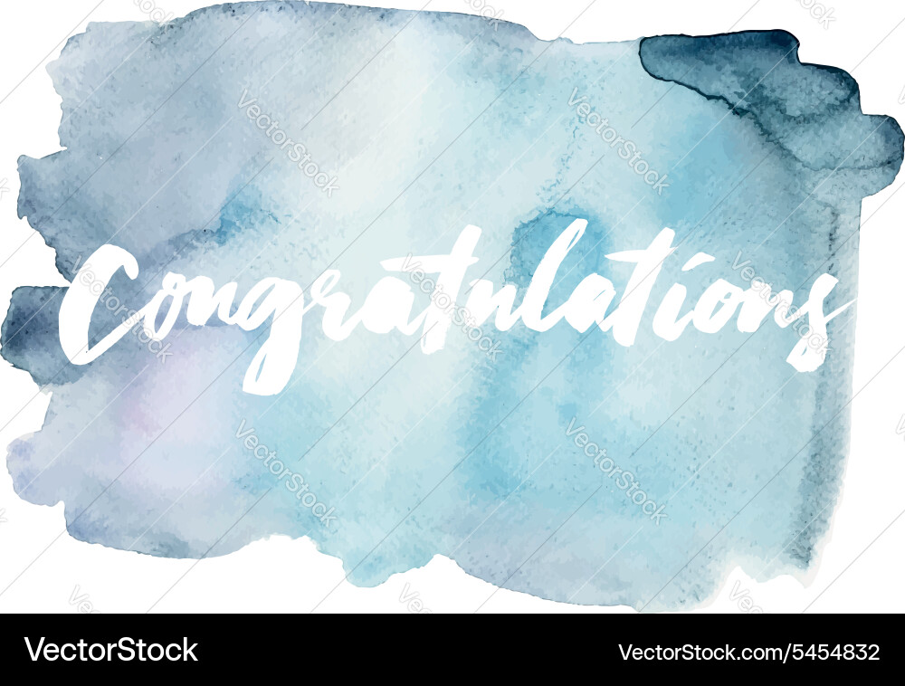 Congratulations abstract background watercolor Vector Image
