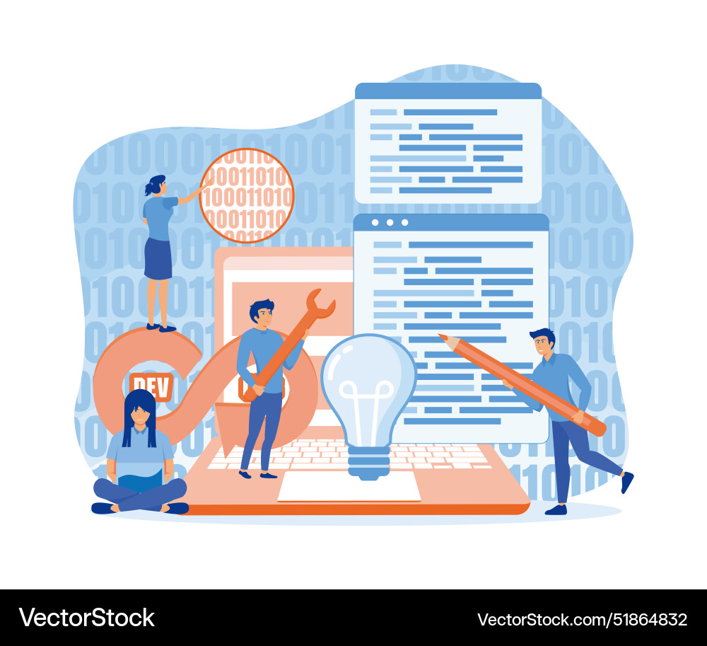 Devops software team of programmer development Vector Image Devops software team of programmer development Vector Image
