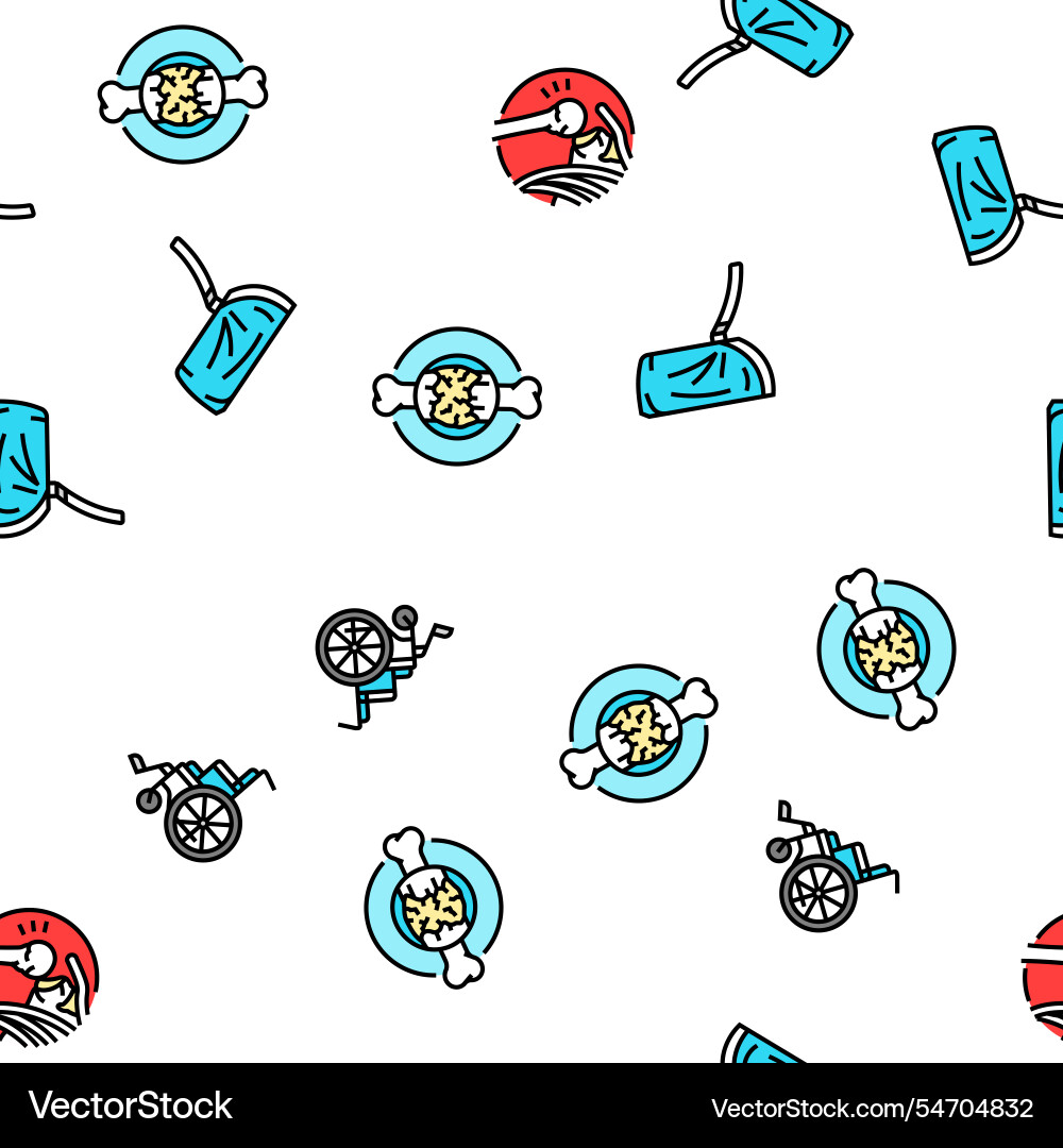 Fracture injury bone break seamless pattern Vector Image