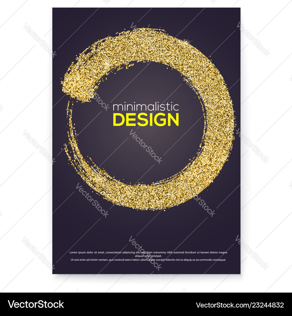 Handwritten circle with golden paint brush Vector Image