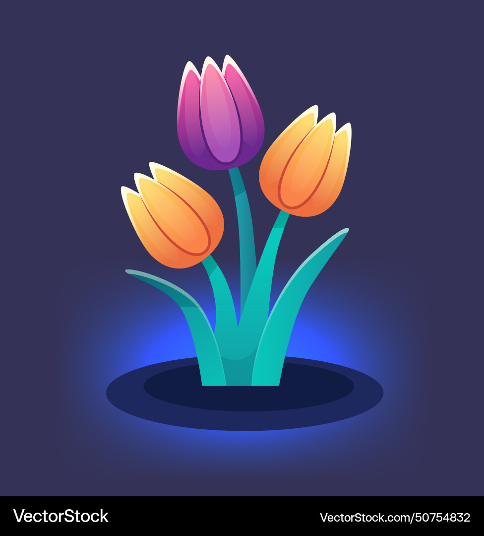 Happy easter greeting card with flowers spring Vector Image