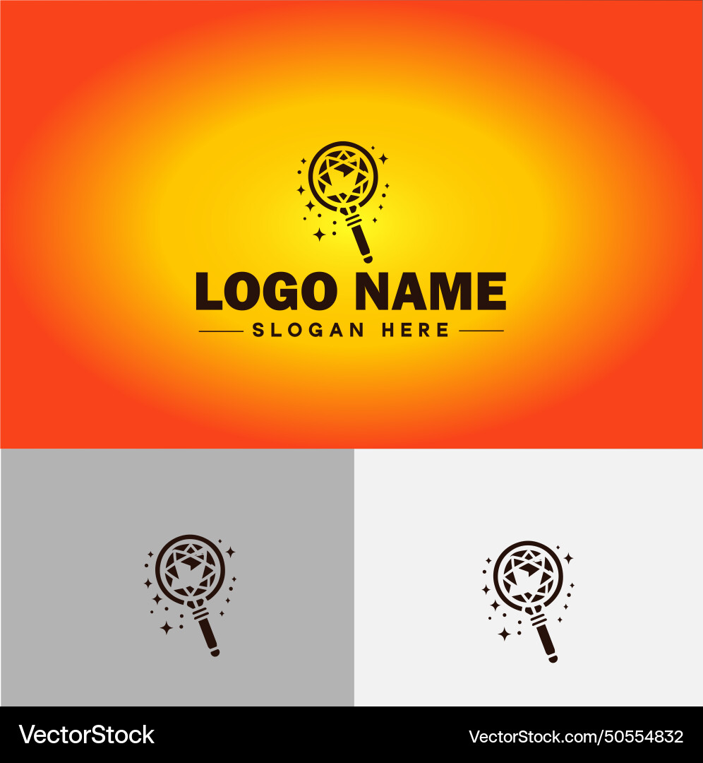 Magnifying glass search zoom find logo icon Vector Image