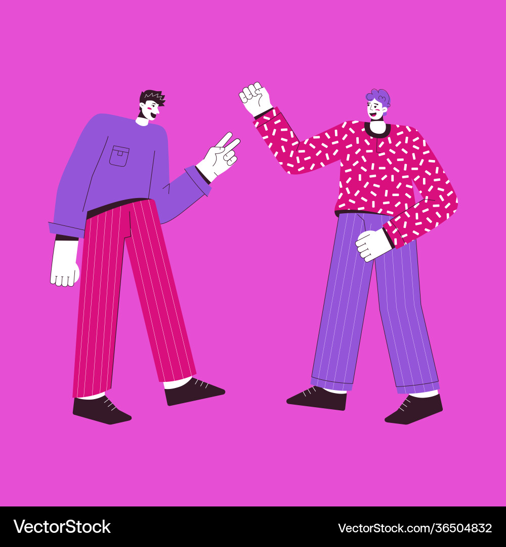 Meeting happy friends isolated persons Royalty Free Vector