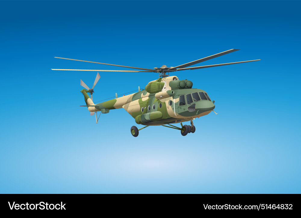 Military helicopter 3d blueprint industrial Vector Image