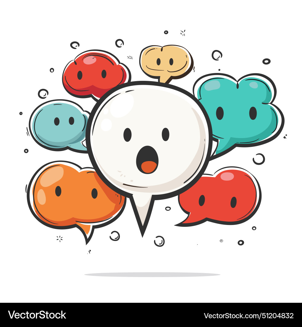 Multicolored speech bubbles cartoon design Vector Image