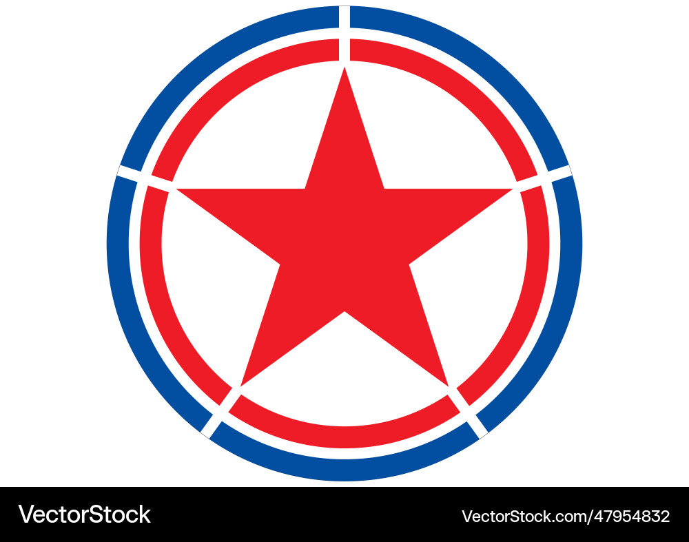 North korea air force roundel Royalty Free Vector Image