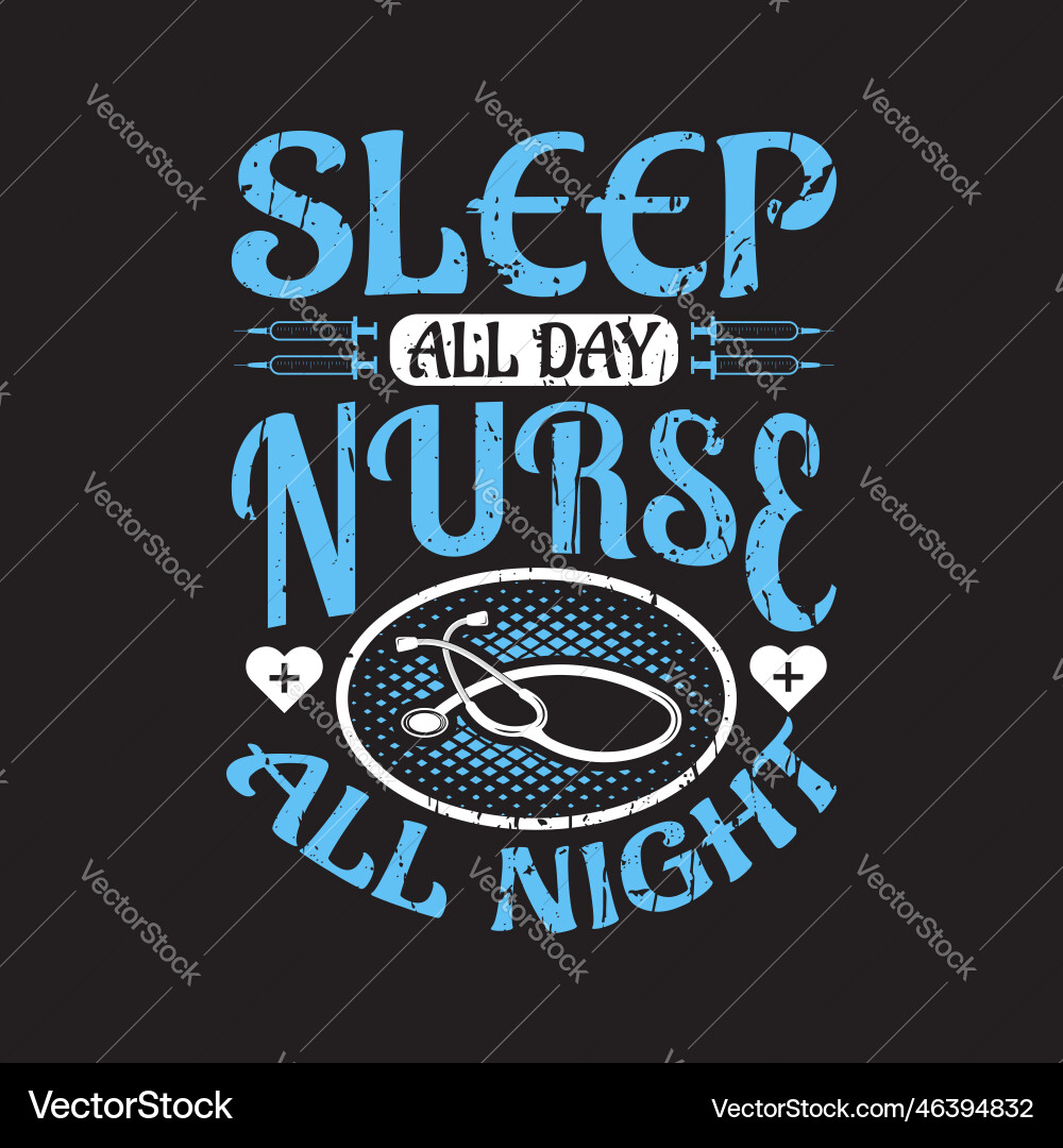 Nurse typographic slogan design Royalty Free Vector Image