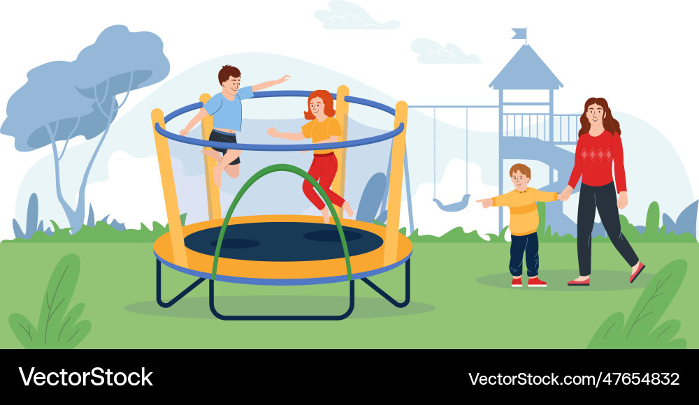 Trampoline jumping Royalty Free Vector Image - VectorStock