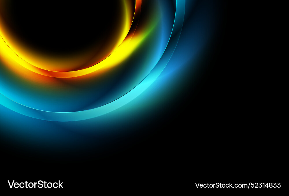 Blue and yellow bright glowing glossy circles Vector Image