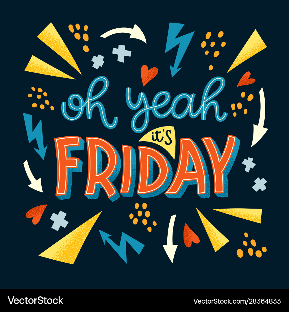 Friday day lettering Royalty Free Vector Image