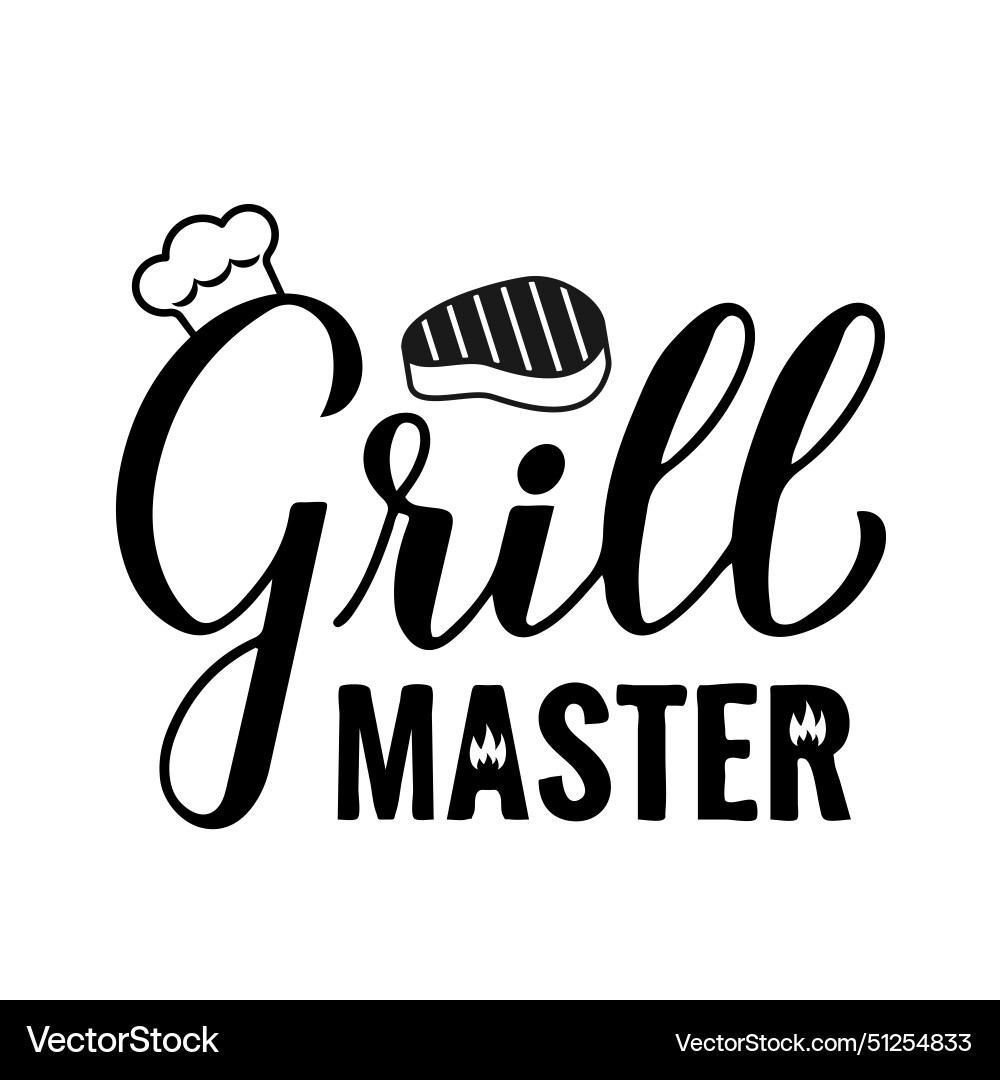 Grill master calligraphy hand lettering isolated Vector Image