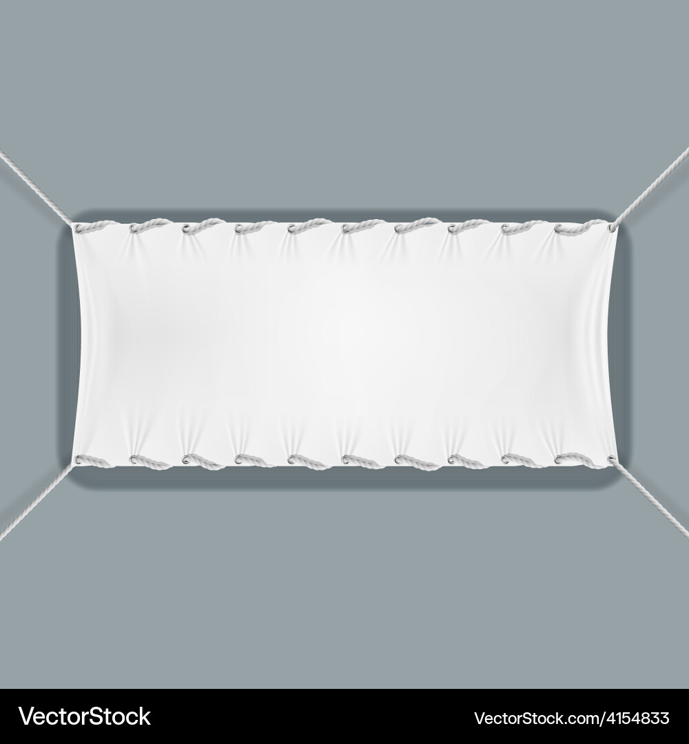 Hung by ropes textile banner Royalty Free Vector Image