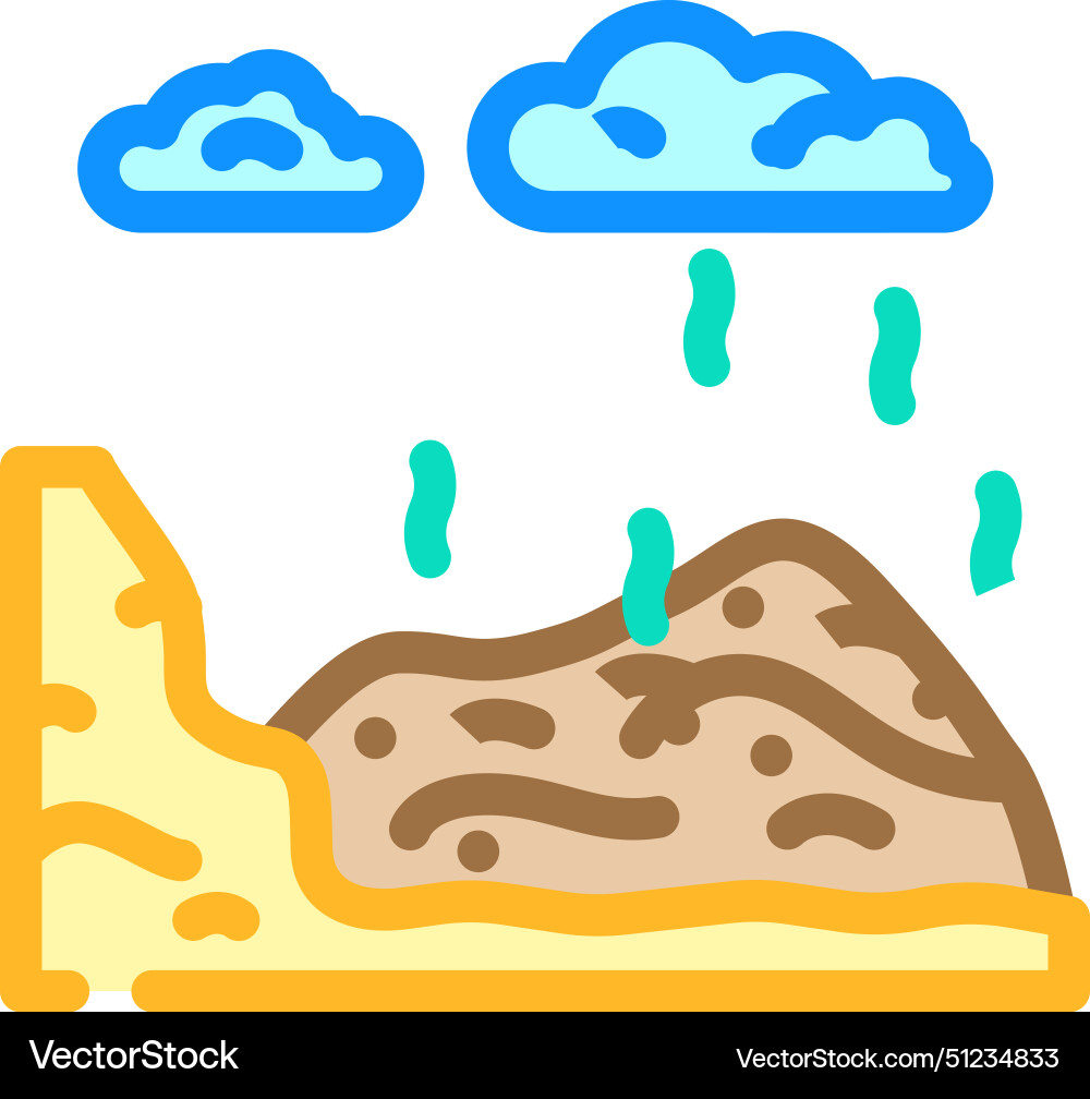 Landfill waste sorting color icon Royalty Free Vector Image