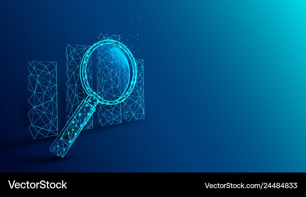 Looking at growth chart with magnifying glass Vector Image
