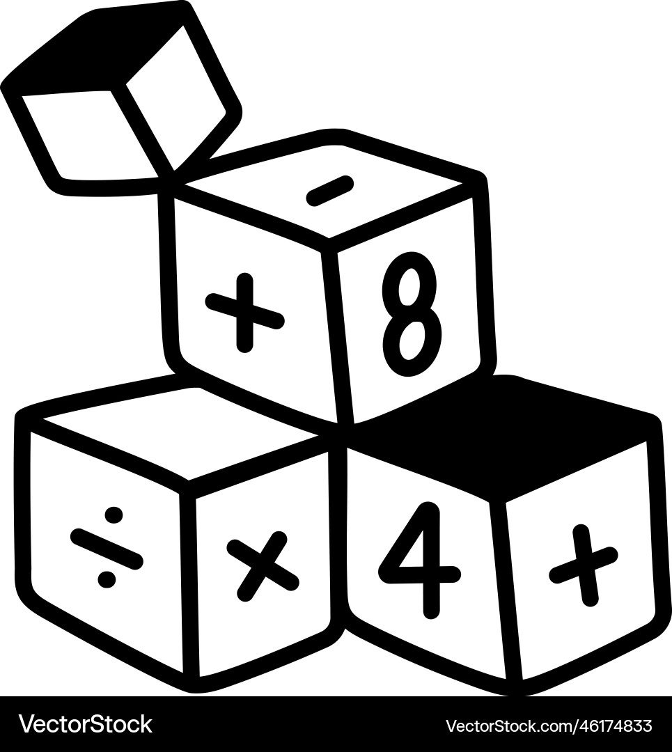 Math blocks Royalty Free Vector Image - VectorStock