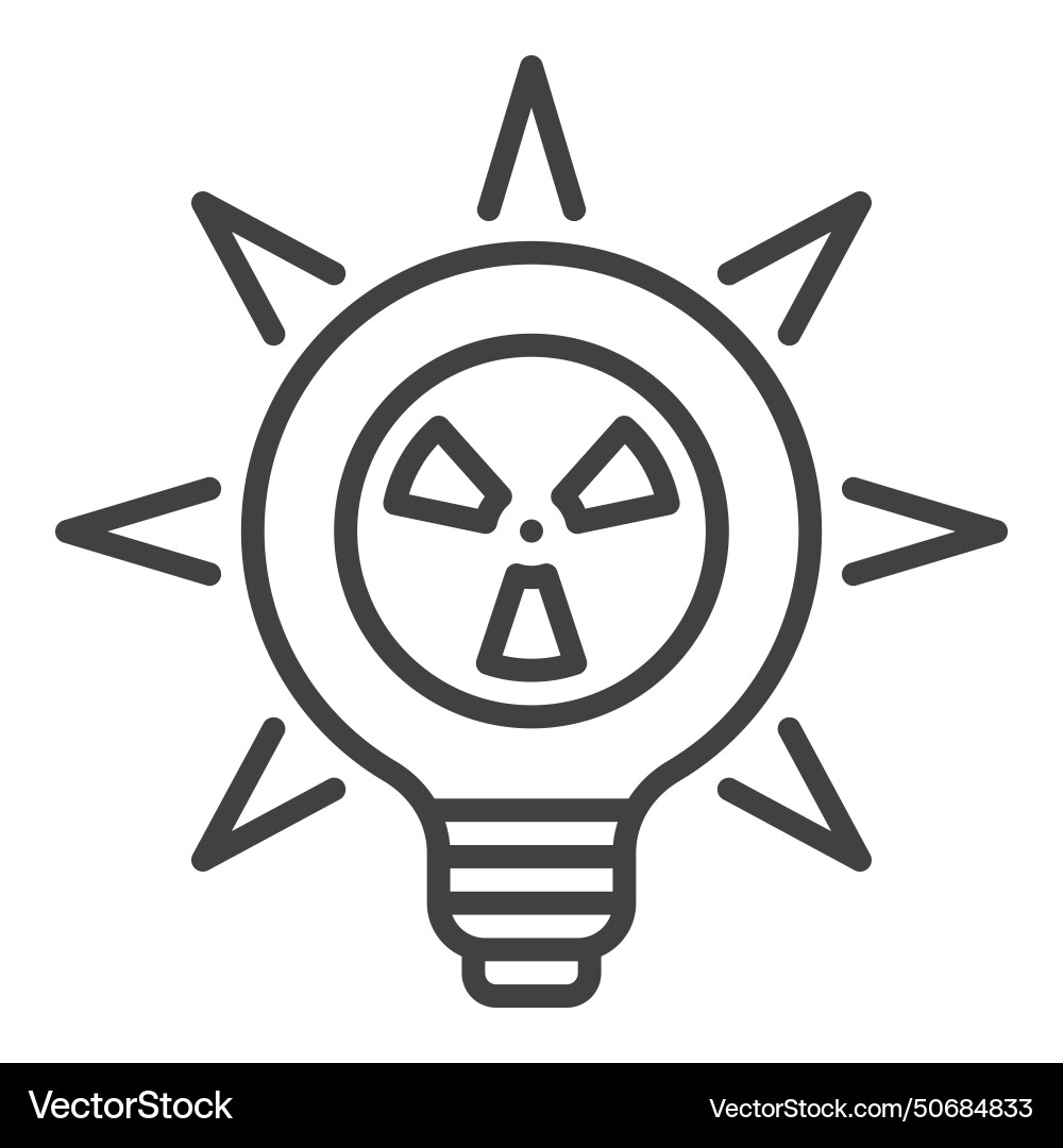 Nuclear light bulb radiation icon or symbol Vector Image
