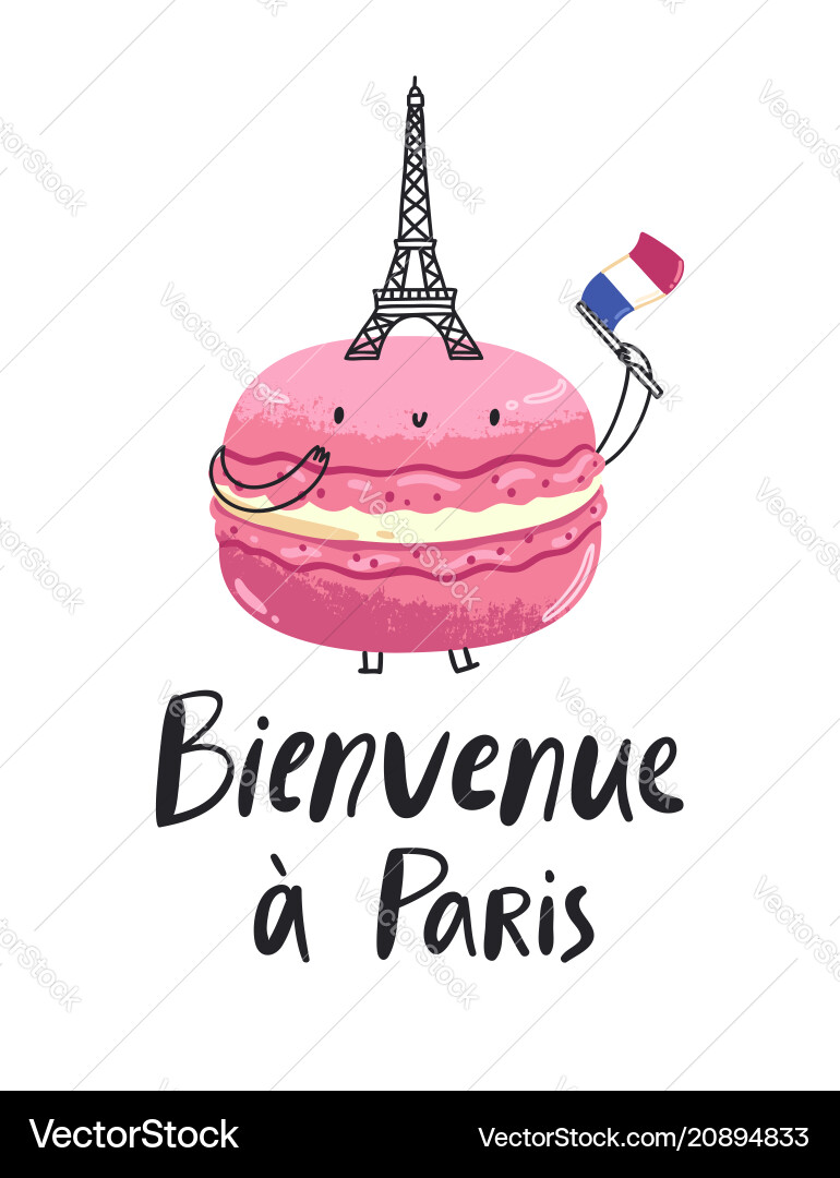 Paris Macarons Character - Sweet Treat Royalty Free Vector
