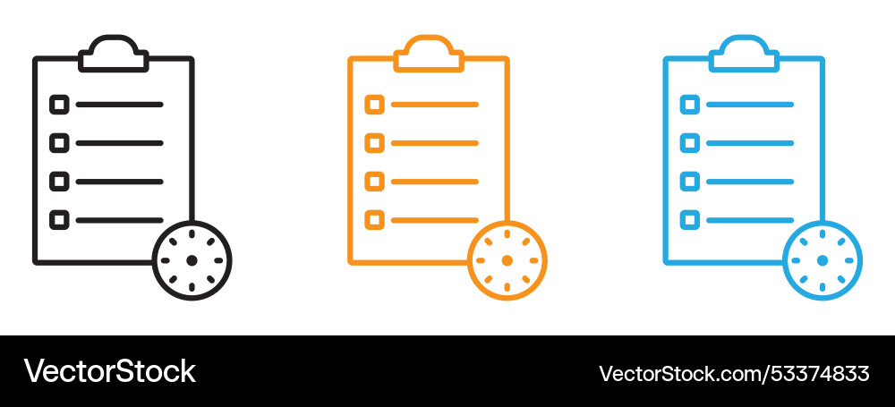 Planning icon thin line set Royalty Free Vector Image