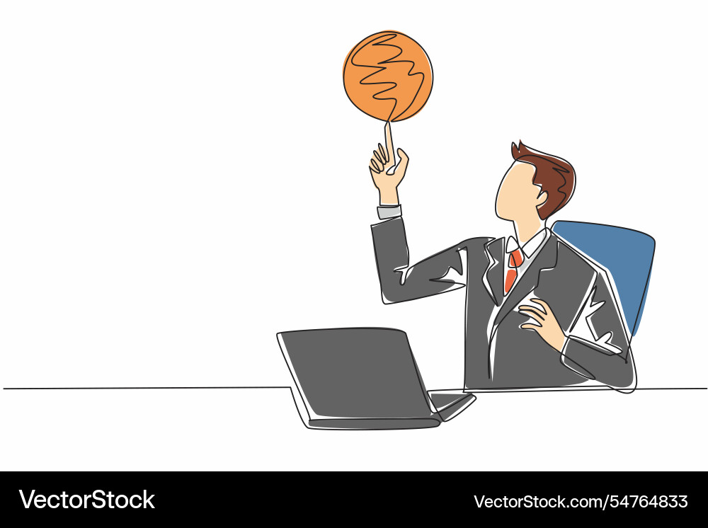 Single continuous line drawing businessman Vector Image