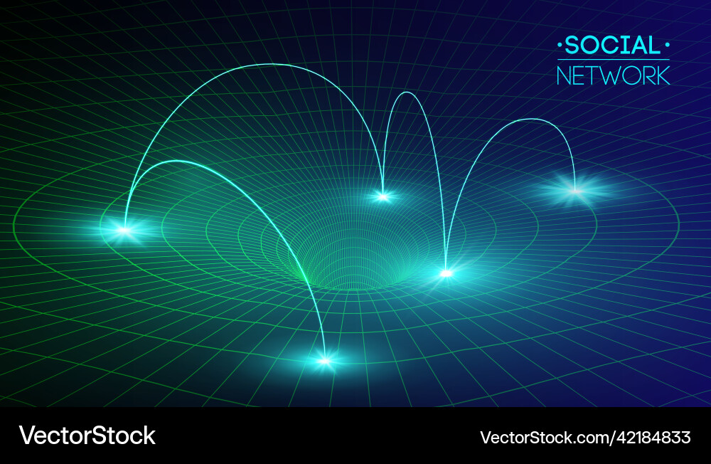 Social media blue abstract technology background Vector Image
