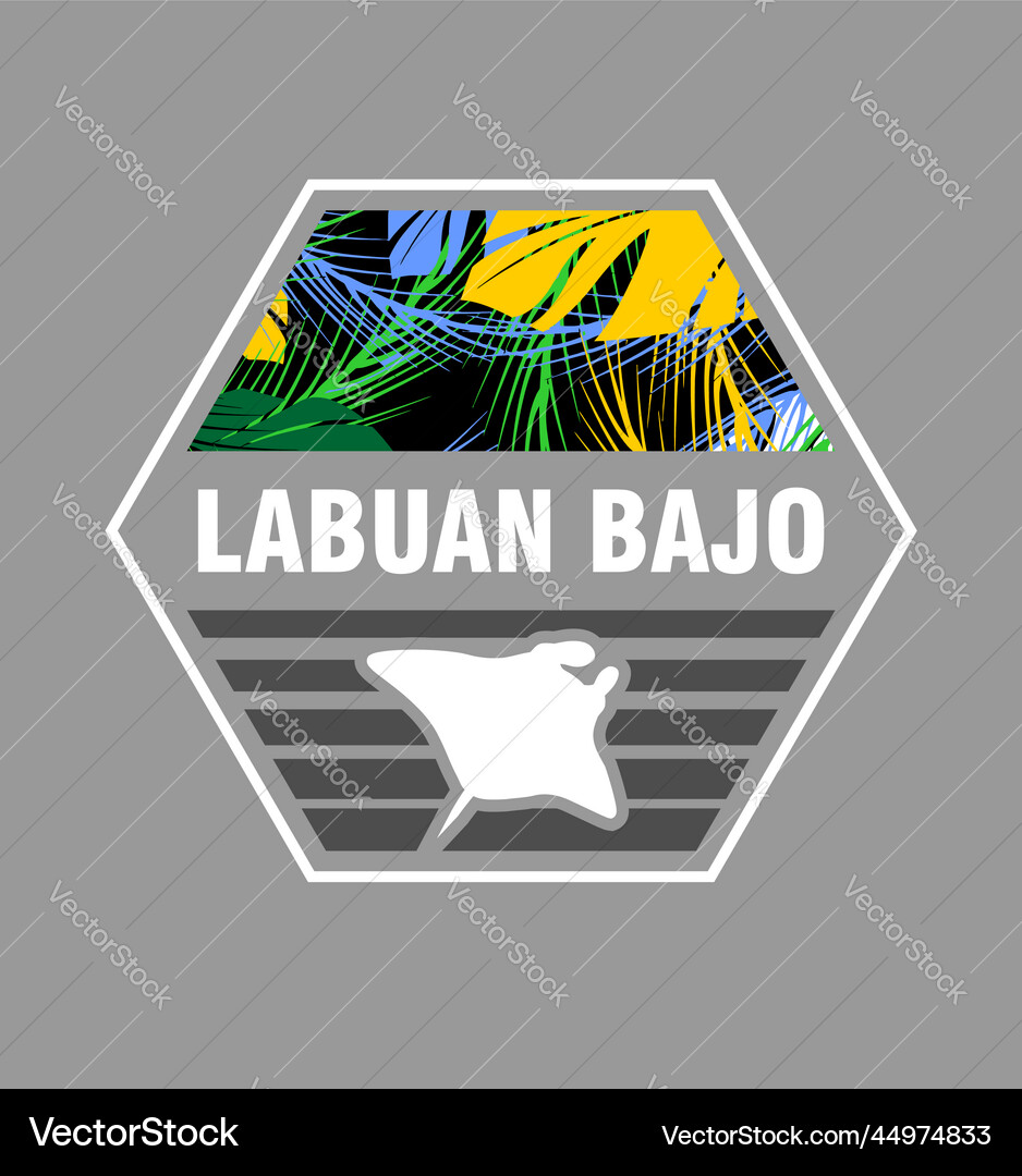 Stingray and leavs in labuan bajo Royalty Free Vector Image
