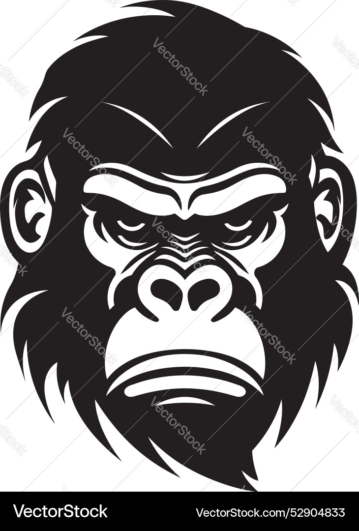 Striking gorilla line art logo minimalist primate Vector Image