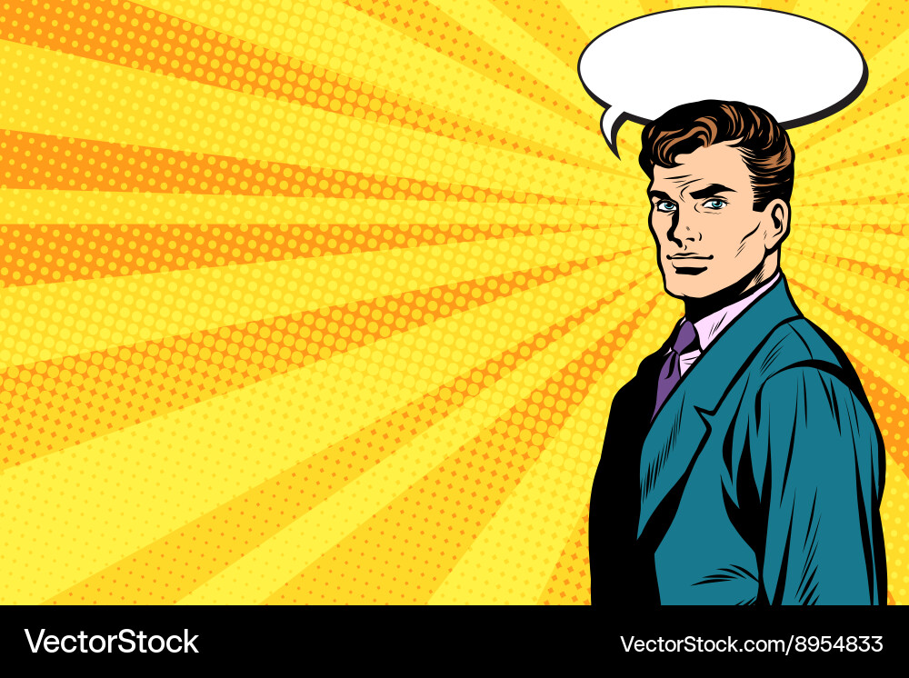 Talk man retro pop art Royalty Free Vector Image