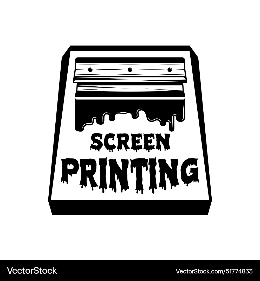 Vintage logo monochrome screen printing template Vector Image
