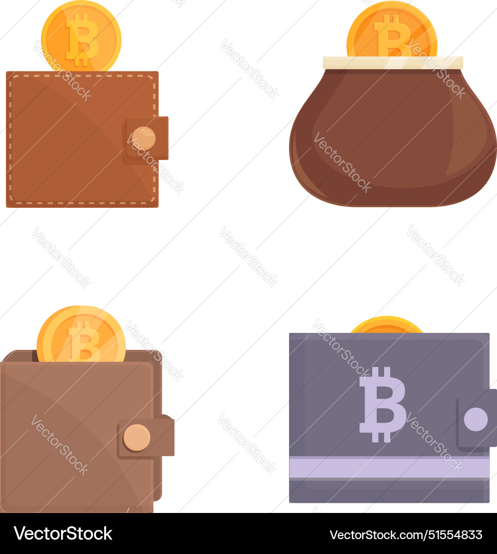Wallets with bitcoin Royalty Free Vector Image