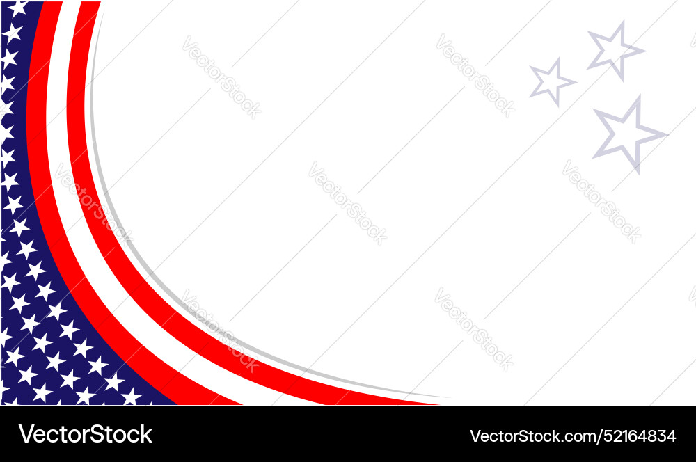 American flag corner border design blank template Vector Image