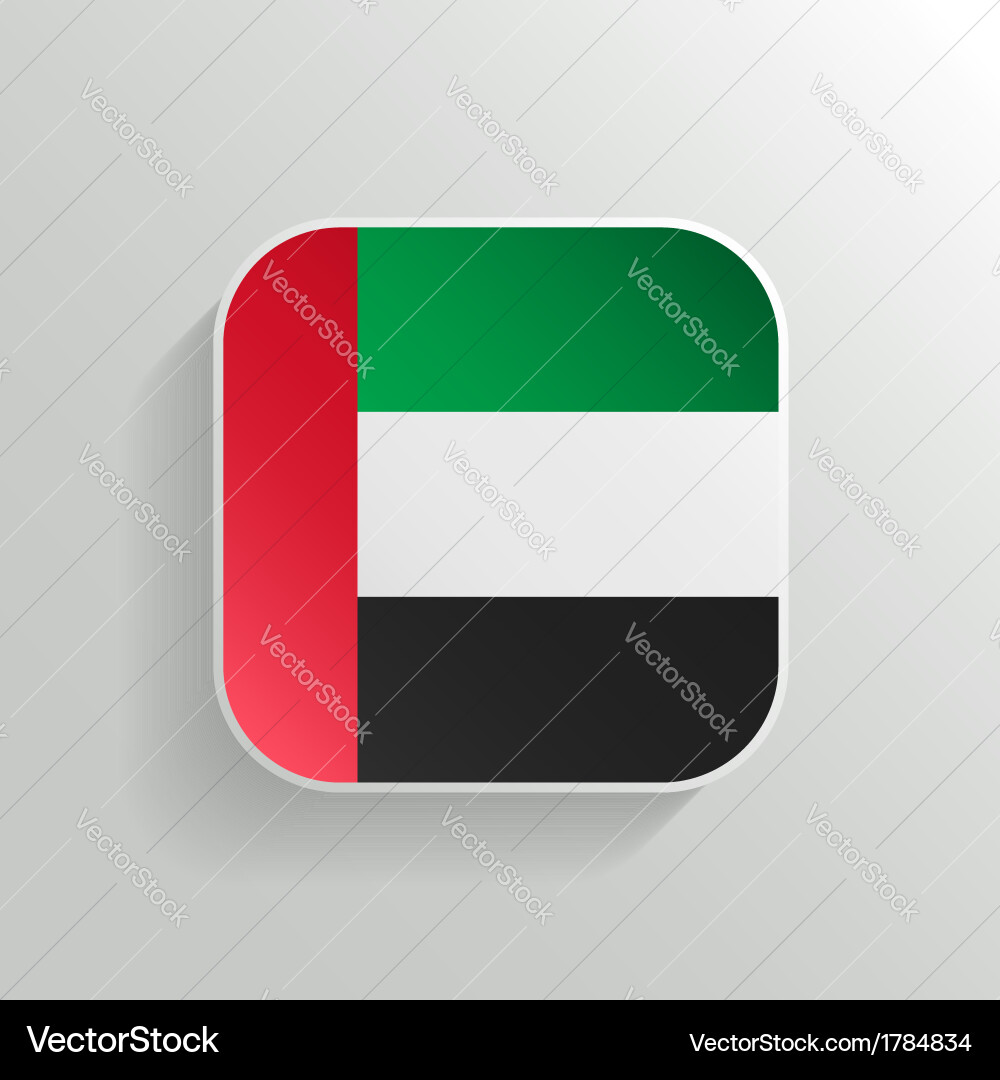 Button - united arab emirates flag icon Royalty Free Vector