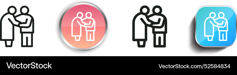 Carer icon thin linear regular and button style Vector Image