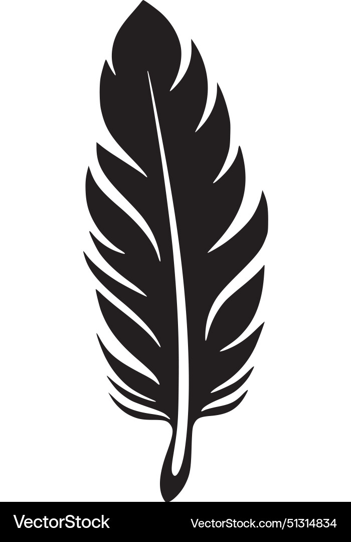 Feather - minimalist and simple silhouette Vector Image
