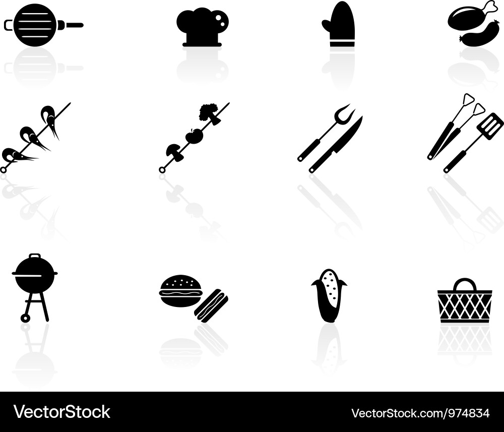 Grilling icons Royalty Free Vector Image - VectorStock
