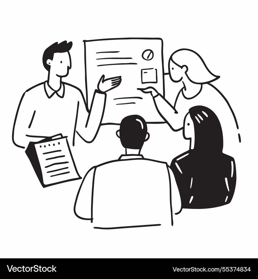 Hr professional with candidate interviews concept Vector Image