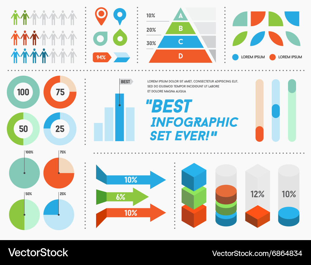 Infographics elements and objects big huge set all