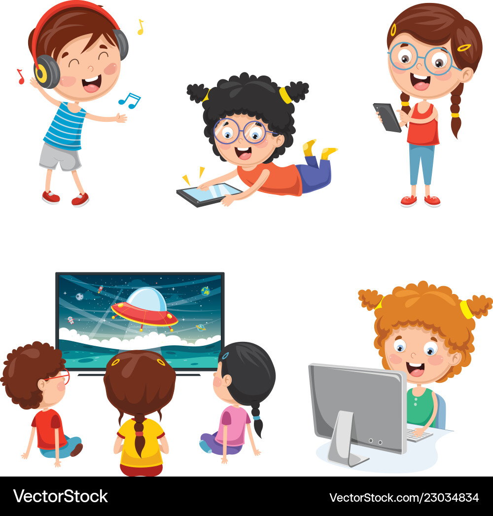 Kids technology Royalty Free Vector Image - VectorStock