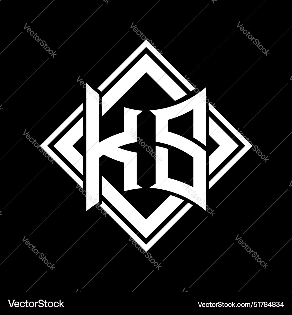 Ks letter logo abstract shield shape with square Vector Image
