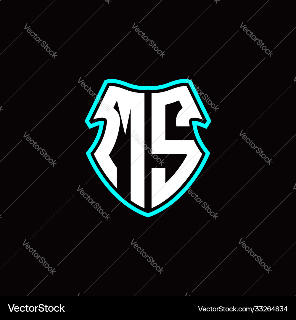 Ms initial logo design with a shield shape Vector Image