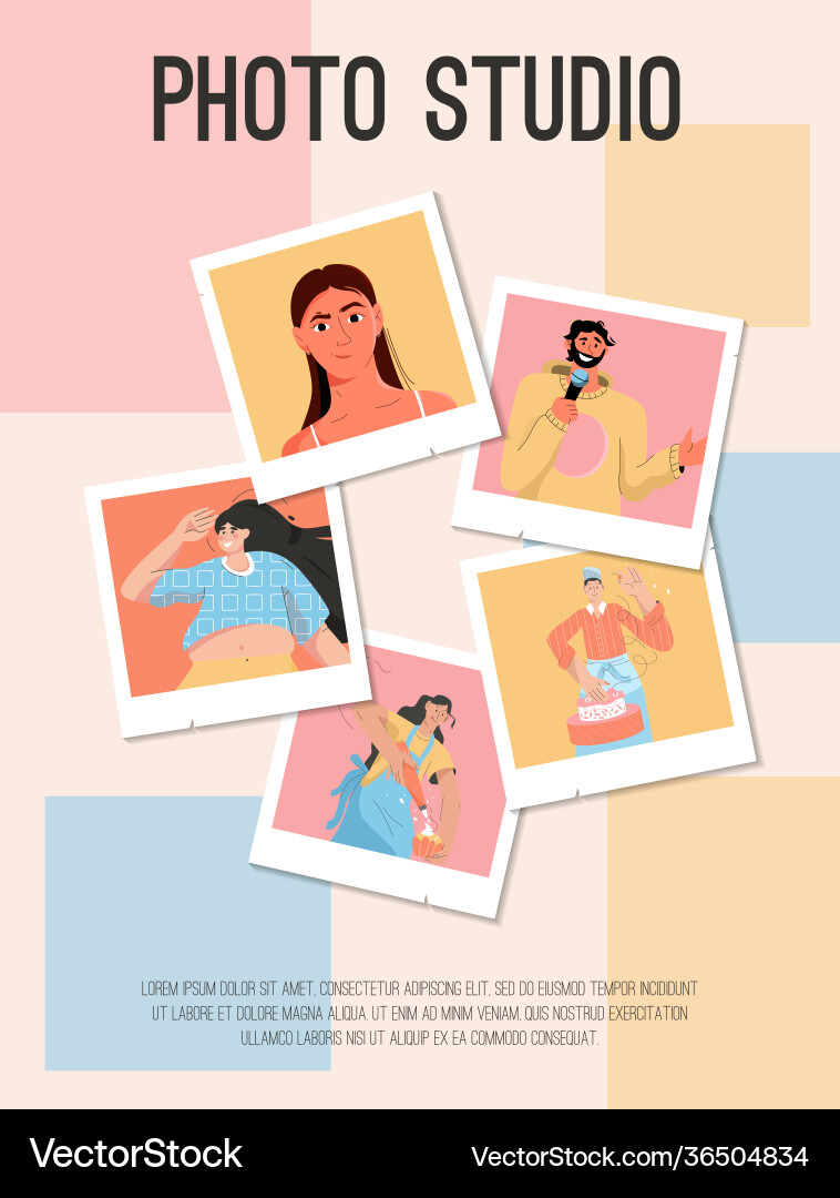 Poster photo studio concept Royalty Free Vector Image