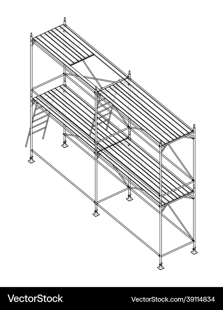 Prefabricated scaffolding orthography Royalty Free Vector