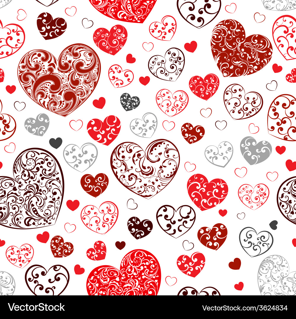 Romantic Heart Pattern Royalty Free Vector Image