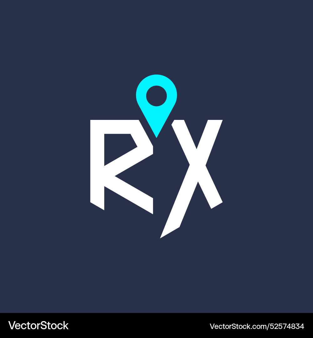 Rx location logo design for recruitment Royalty Free Vector