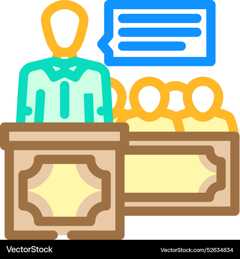Testimonial evidence crime color icon Royalty Free Vector